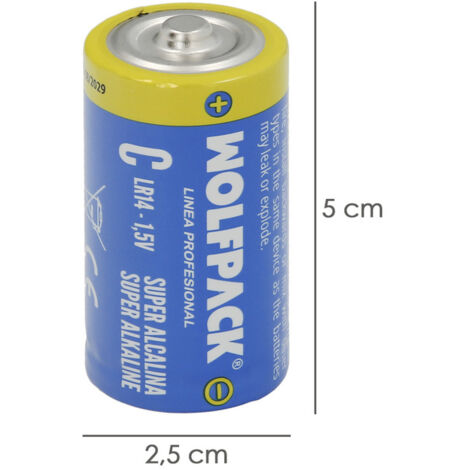 WOLFPACK LINEA PROFESIONAL pila alcalina c - lr14 (blister 2 piezas)