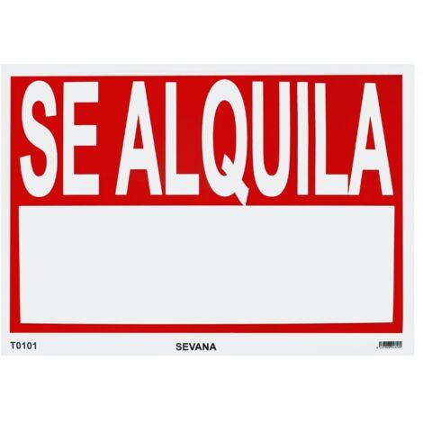 Cartel se alquila rojo y blanco 100x70 cm plástico resistente para ...