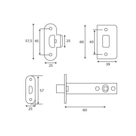 Picaporte tubular L912 inther - ns cr, INTHER.