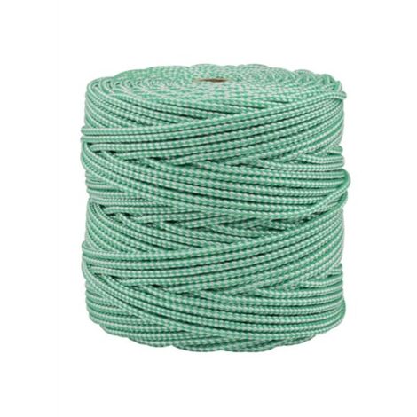 Cordón Poliplástico Trenzado Verde Blanco