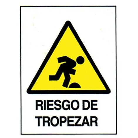 Señal de riesgo de tropezar 40x30 cm PLÁSTICO alta visibilidad amarillo ...