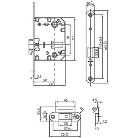 Picaporte L2000/70 Inther - Inox.