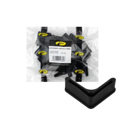 Contera en Ángulo Negra 25 Uds - 35X35mm