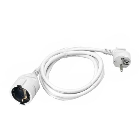 Alargo macho-hembra 2m blanco 250V 16A termoestable - KRANG