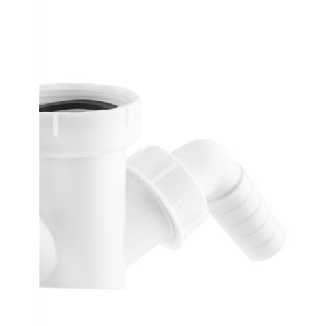 Racor Con Valona Y Tuerca Loca 1"-1/2 Tomas Blanco PVC Para Fregaderos