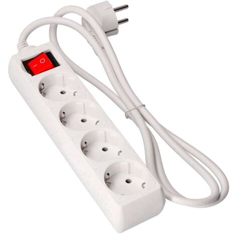 Base Múltiple con 4 Tomas t/tl 10/16A Schuko + Interruptor 3m 3x1,5mm EDM