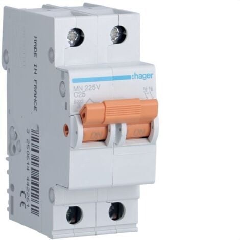 HAGER MN225V Interruptor automático MN 2P 25A curva C