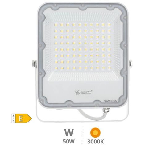 Proyector aluminio LED 50W 3000K IP65 Blanco