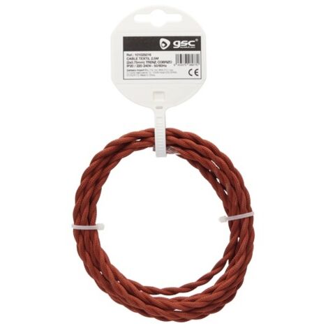 Cable textil 2,5M (2x0.75mm) trenzado Cobrizo