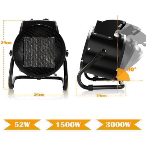 SWANEW radiateur soufflant Aérotherme Chauffage électrique Appareil de ...