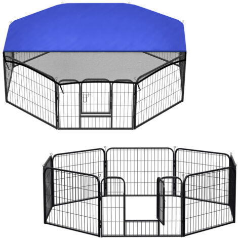SWANEW Parc pour chiots avec toit Enclos pour animaux domestiques Parc ...