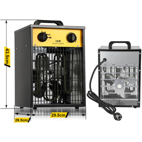 SWANEW Chauffage air,3000W Chauffage À Air Pulsé Électrique Aérotherme ...