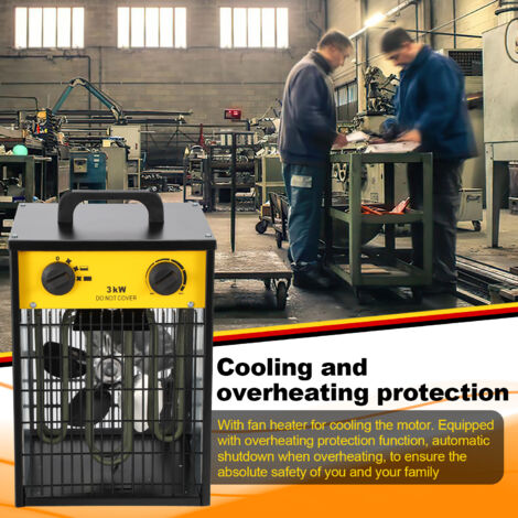 SWANEW Chauffage air,3000W Chauffage À Air Pulsé Électrique Aérotherme ...