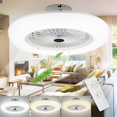 SWANEW Ventilateur de plafond Dimmable Ventilateur lumière Fan ...