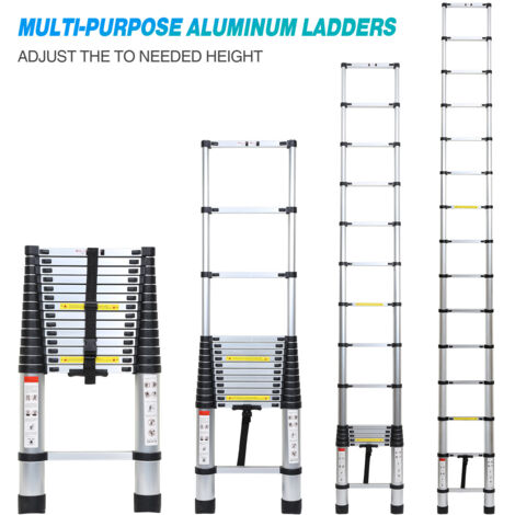 SWANEW Échelle télescopique télescopique en aluminium de 3,8 m ...