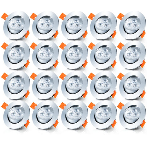 SWANEW 20x Spots LED encastrables orientables, 3W, blanc chaud,Spots LED à encastrer， Plafonnier ...