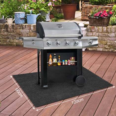 SWANEW Tapis de barbecue Tapis de protection de sol pour barbecue 90x120cm