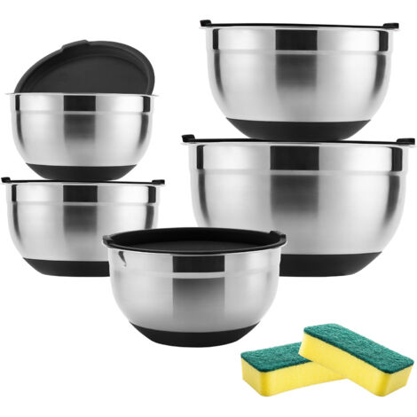 Bol à mélanger 5 pcs bol mélangeur rond saladier plastique couvercle ...