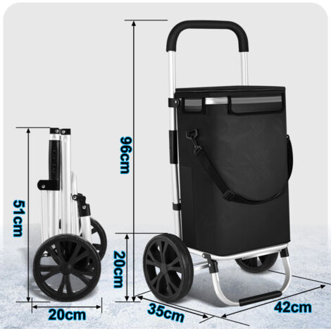 SWANEW Chariot de course pliable à 2 Roues Chariot pliable portable en ...