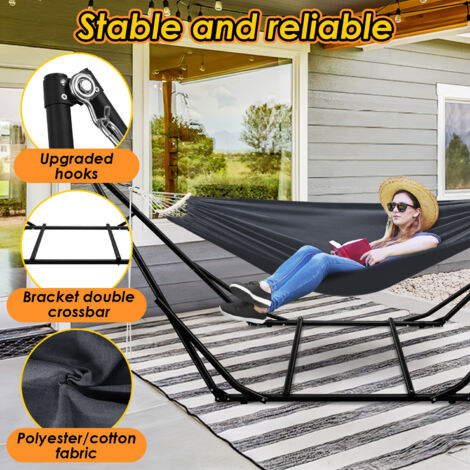 SWANEW Hamac avec cadre jusqu'à 150 kg hamacs extérieur tige hamac ...