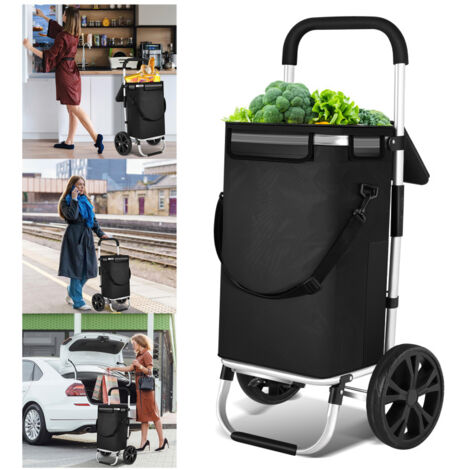 EINFEBEN Chariot de course pliable à 2 Roues Chariot pliable portable ...