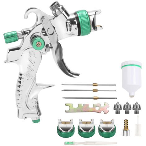 EINFEBEN 2x Pistolet à peinture HVLP Alimentation par Gravité HVLP avec godet à liquide 600 ml ...