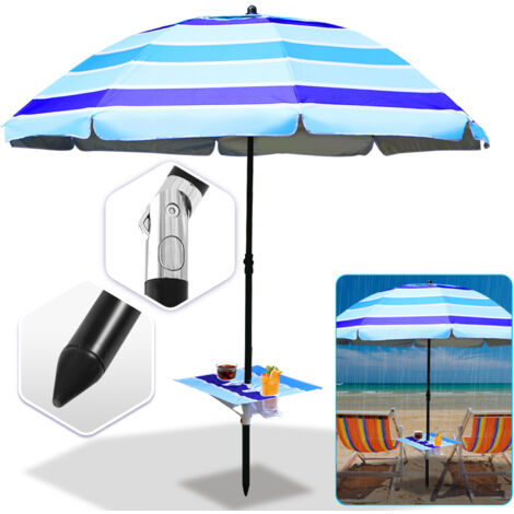 TolleTour Parasol de plage Parasol droit rond Ø210cm - mât central en ...