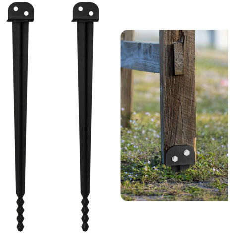 SWANEW 2 pièces support poteau à enfoncer 500 mm, fixation robuste pour ...