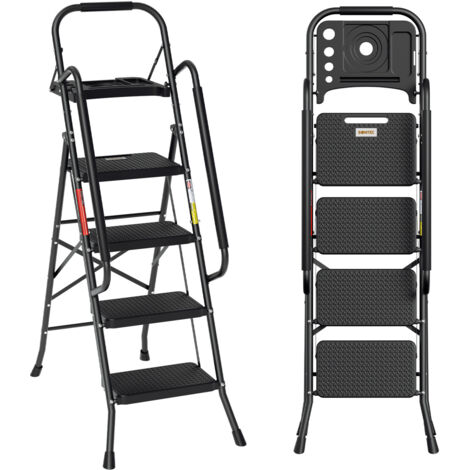 SWANEW Scala pieghevole a 4 gradini con pedale antiscivolo, scala ...