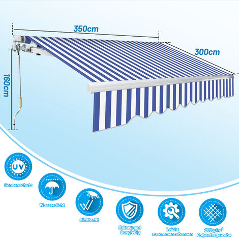 SWANEW Store Banne Manuel Store extérieur Auvent Balcon Articulé ...