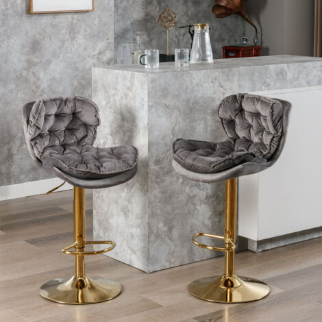 Bar Chair (set, 2-piece, 2-piece, Electroplated gold chair legs, up to ...