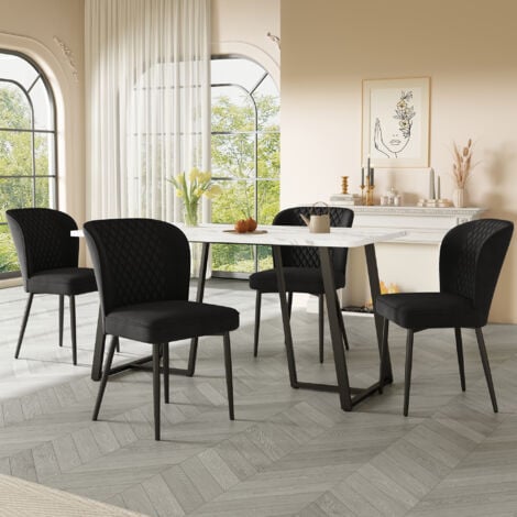 140 x 80cm dining table, (1-St), modern kitchen table, metal frame ...