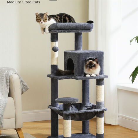 Multi-Level Cat Tree for Indoor Cats, Grey
