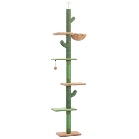 Cactus Cat Tree Floor to Ceiling Cat Tower with Adjustable Height and ...