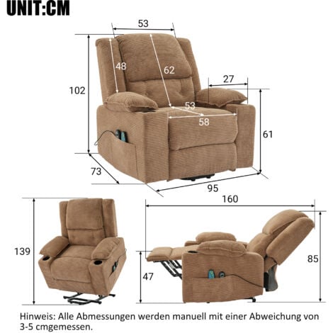 Oversized recliner with heat and massage store