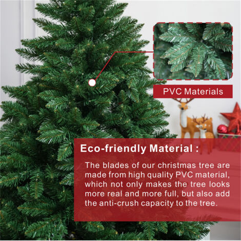 Abrihome 6ft/180cm Hinged Artificial Christmas Tree Easy Setup Flame ...