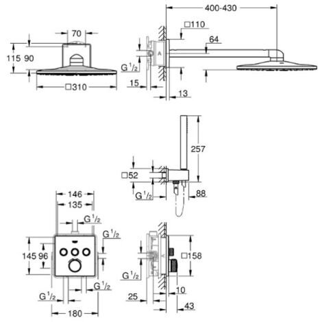 Grohe Grohtherm SmartControl Perfect Duschset mit Rainshower 310 ...