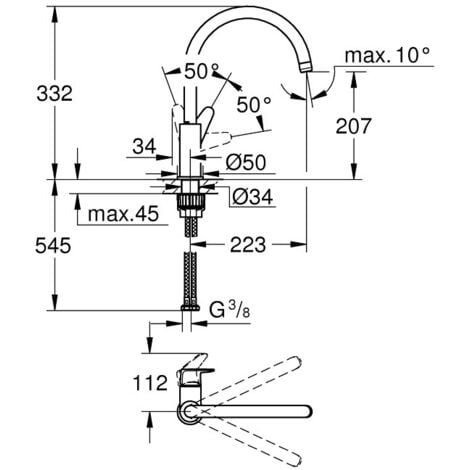 Grohe Start Curve, Einhebel-Spültischmischer, Chrom (31554001)
