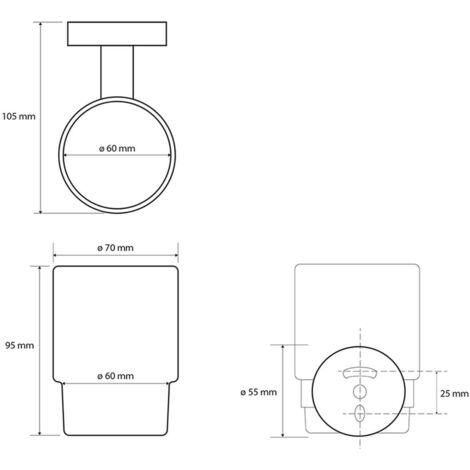 BEMETA Glashalter DARK aus schwarzem Messing und Glas 7x9,5x10,5cm ...