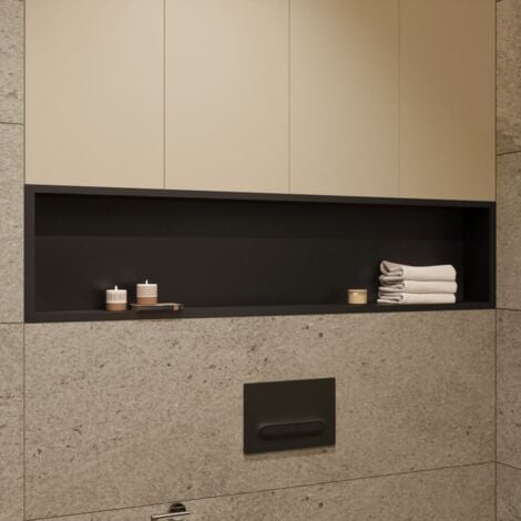 Ceramia Timeless UP-Duschbox, Edelstahl 304, 120x28x10cm, Mattschwarz