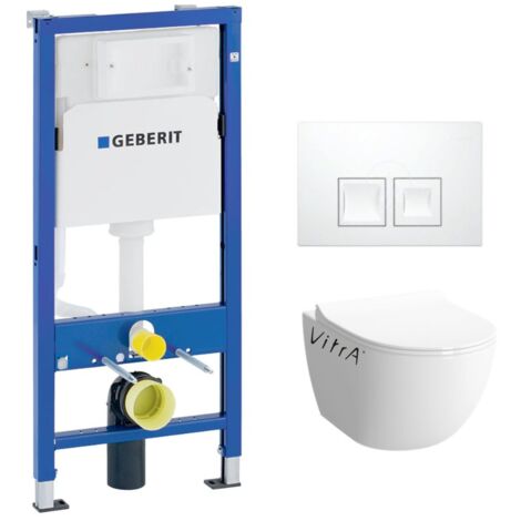 DuofixBasic GEBERIT + VITRA WC-Paket SENTO spülrandloses WC mit ...
