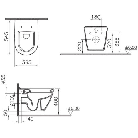 Vitra S50 WC mit Spülrand ohne Deckel, Weiß (5618-003-0075)