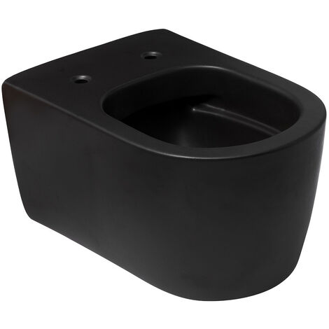 Idevit Alfa - Wandhängendes WC-Becken Mattschwarz (AL010BL)