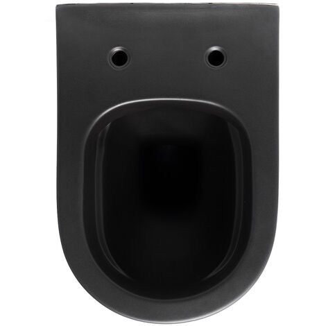 Idevit Alfa - Wandhängendes WC-Becken Mattschwarz (AL010BL)