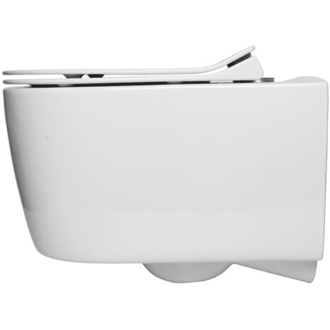 Idevit Alfa Wand-WC mit unsichtbaren Befestigungen, Weiß (AL010)