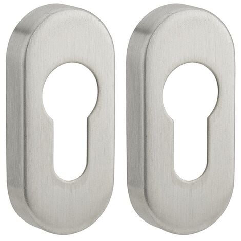 Coppia di rosette ovali per cilindro europeo, acciaio inox 304 - THIRARD