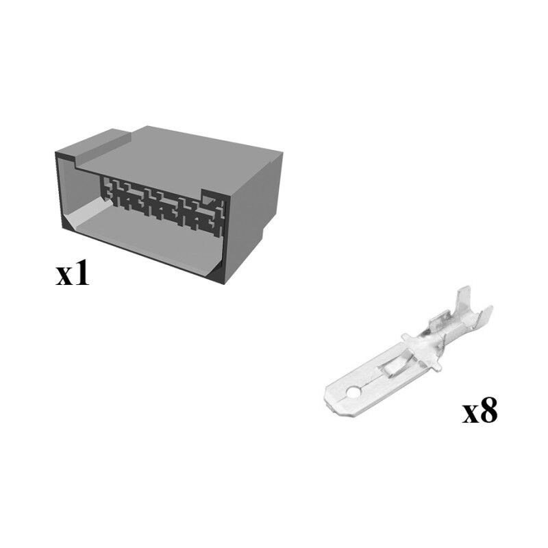 Kit Connettore Series 250 Faston 6,3 Femmina 8 Vie