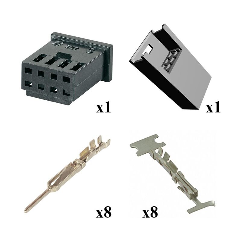 Kit Connettore Modu 2 Maschio Femmina 4x2 Vie