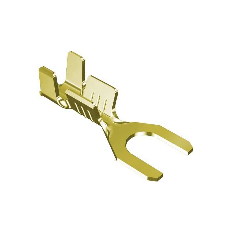 Terminale forcella foro 4mm ottone grezzo