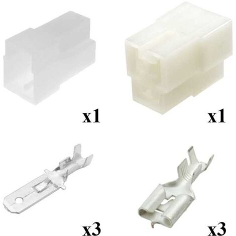 Kit Connettore Series 250 Faston 6,3 Maschio Femmina 3 Vie